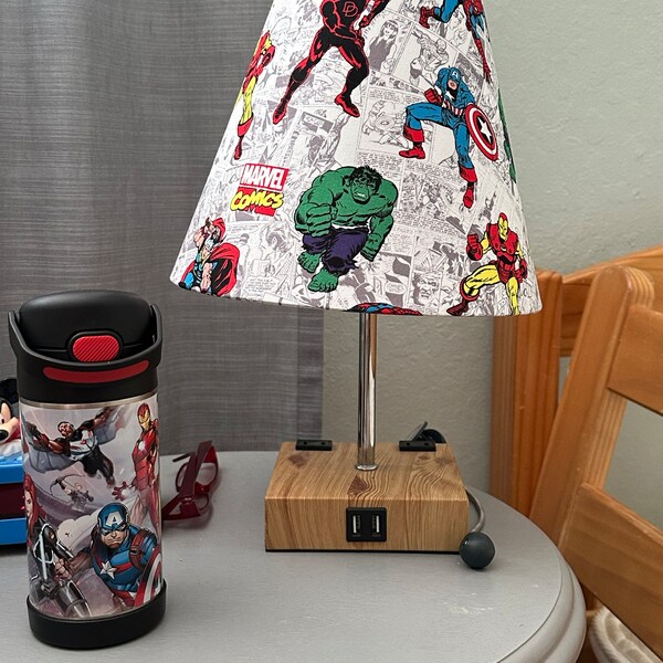 Marvel Super Hero Lamp Shade. Thor, Ironman, Hulk, Captain America ...