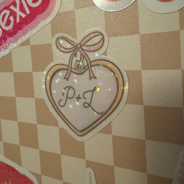 Custom Initial Heart Locket Waterproof Sticker-unique Gift ...