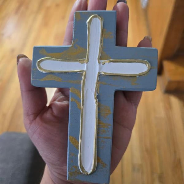 Chunky Wood Cross - Textured | Inspirational Gift | Textured Art ...