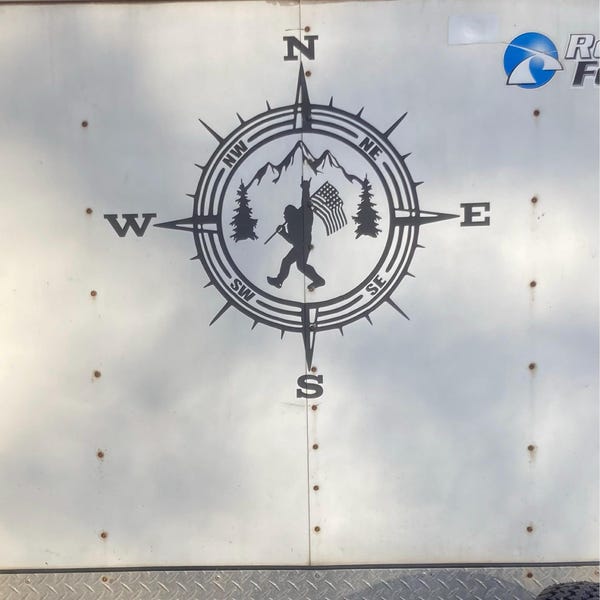 Original River Trees and Bigfoot Large RV Vinyl Decal RV Decal Bigfoot ...