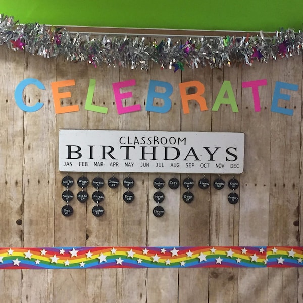 Classroom Birthday Board, Classroom Decor, Teacher Gift, Classroom Sign ...