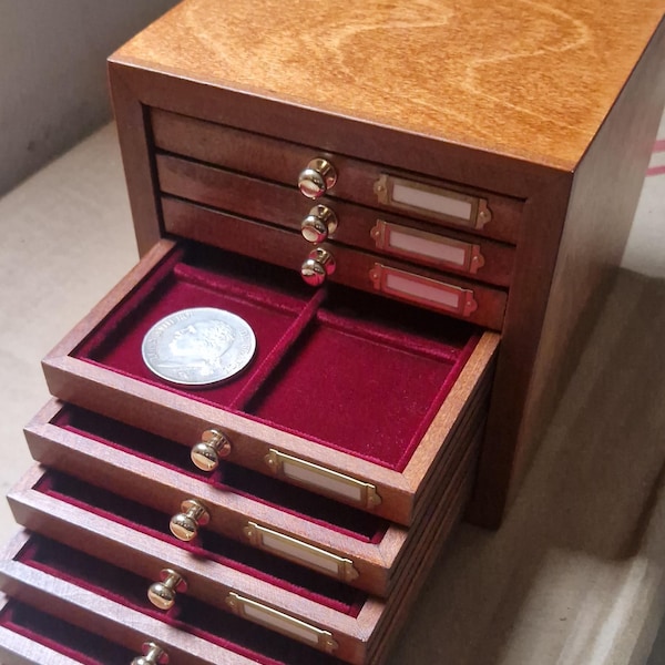 Art. CAP08 Wooden Coin Cabinet for Ancient Coins, Gold, Silver. Coin ...