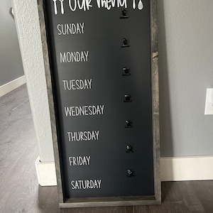 This Weeks Menu Board, Rustic Weekly Menu Planner, Weekly Menu Sign ...