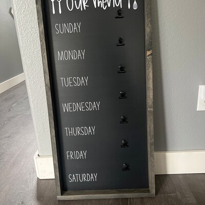 This Weeks Menu Board, Rustic Weekly Menu Planner, Weekly Menu Sign ...