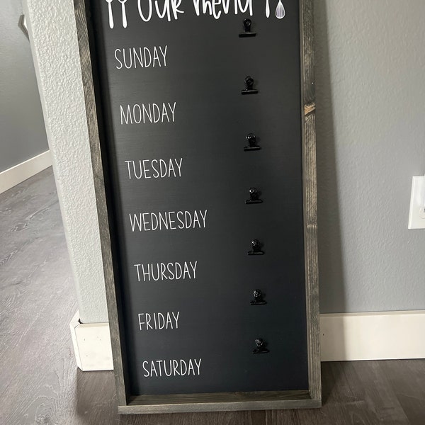 This Week’s Menu Board, Rustic Weekly Menu Planner, Weekly Menu Sign ...