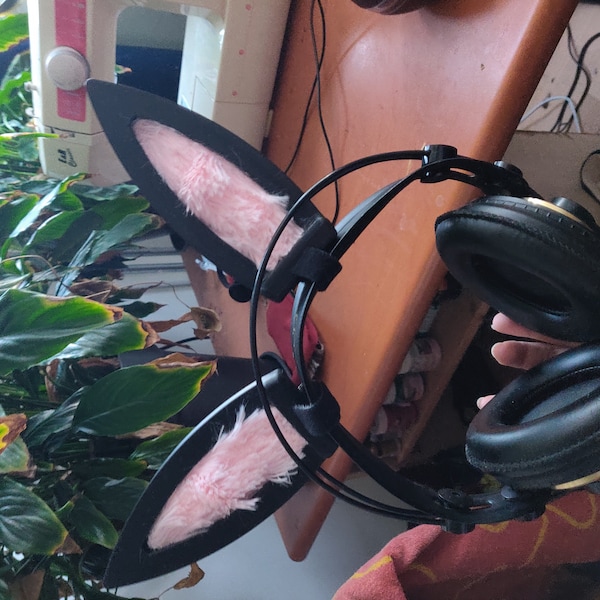 Bunny Ears for Headsets and Headphones, Faux Fur Rabbit Ears, Gamer ...