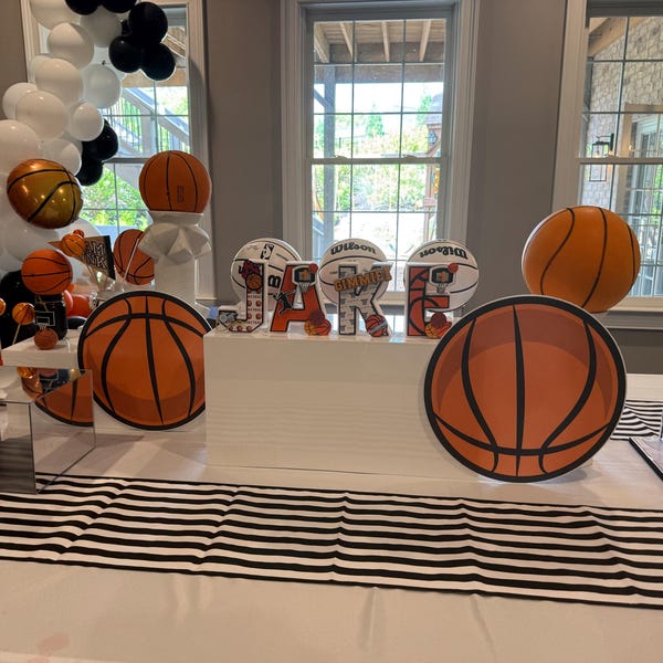Basketball Theme 3D Letters: Sports Party Decor - Etsy