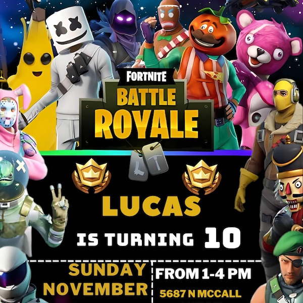 Fort Game Birthday Invitation: Gamer Party, Editable Canva Template ...