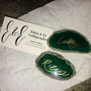 Green Agate Place Card - Etsy