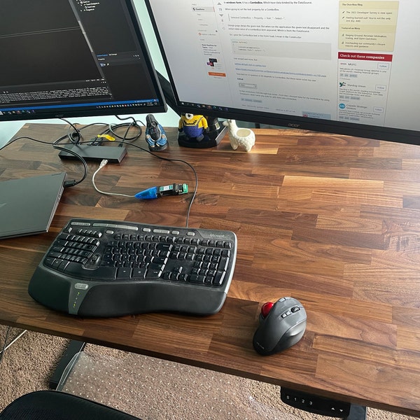 Pretty Walnut Butcher Block Desktop, 25-30" X 48 to 72 Inch Long USA ...