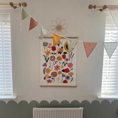 Flower Chart Print, Children's Decor, Nursery Rainbow Decor, Perfect ...