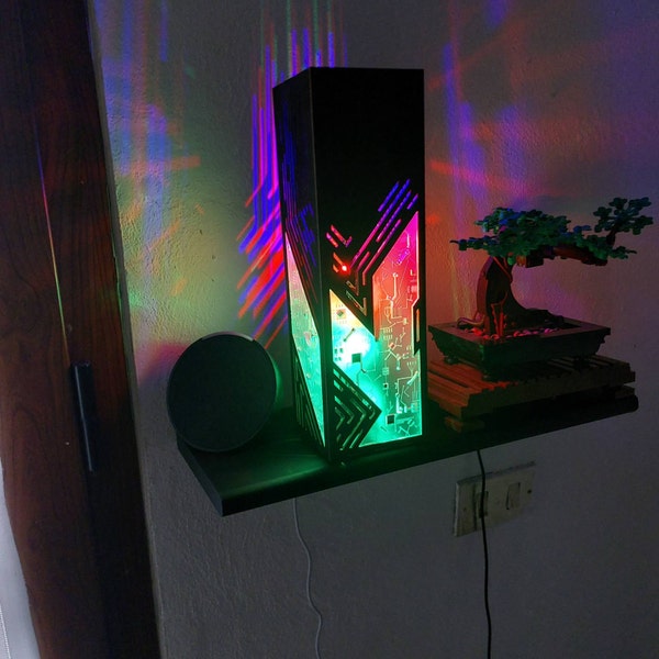 Circuit Board Lamp | Cyber Style Decoration Lamp RGB LED | Handmade ...
