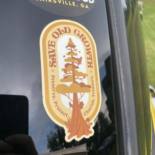 Old Tree Sticker, Arborist Gift, Save Trees Vinyl Sticker, Tree Hugger ...