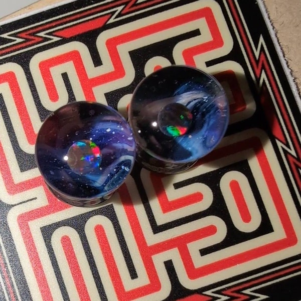 Spacey Nebula Glass Plugs, 1 Pair, Double Flare - Etsy