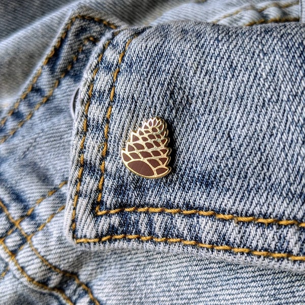 Pine Cone Hard Enamel Cloisonné Lapel Pin - Etsy