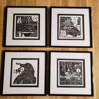 The Apothecary. Spooky Linocut Print. Drawlloween Halloween - Etsy UK