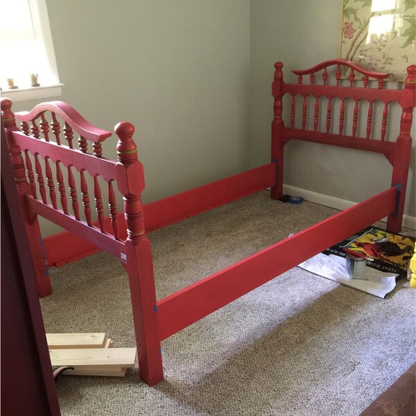 Oak Rails - 76" Twin/full Bed Rails Unfinished - Etsy