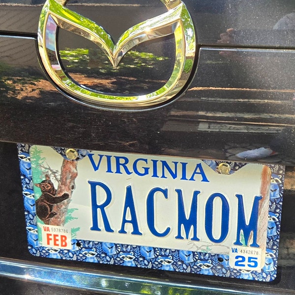 Bohemian Flower Car Metal License Plate Frame, Retro Cottagecore Floral ...