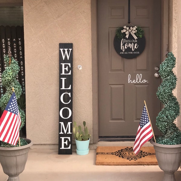 Wooden Farmhouse Inspired Door Hanger Rustic Welcome Sign Farmhouse ...