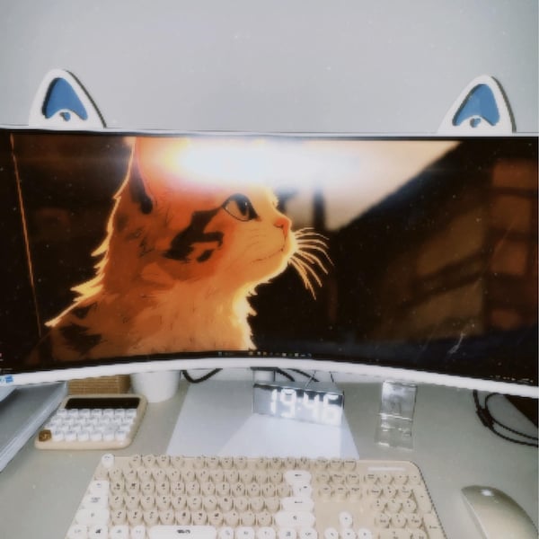 Screen Ears, Cat Ears for Monitors, Kawaii Cat Ears, Cute PC Gaming ...