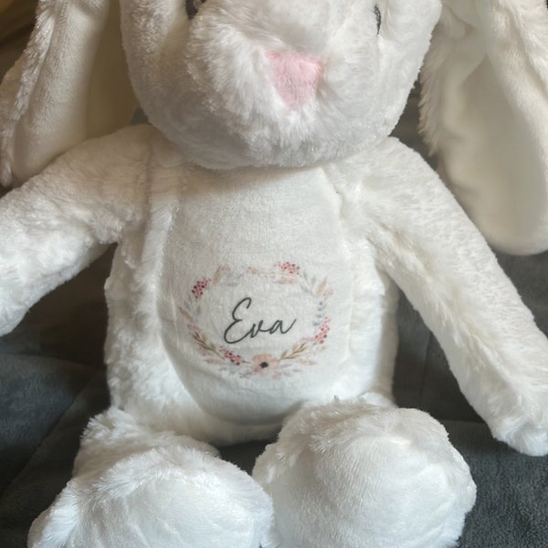Personalised Bunny Rabbit, New Baby Gift, Customised Plush Soft Toy ...