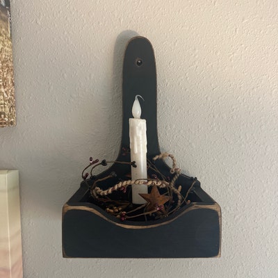 Primitive Wood Round Table Riser Candle Holder Color Choices Home Decor ...