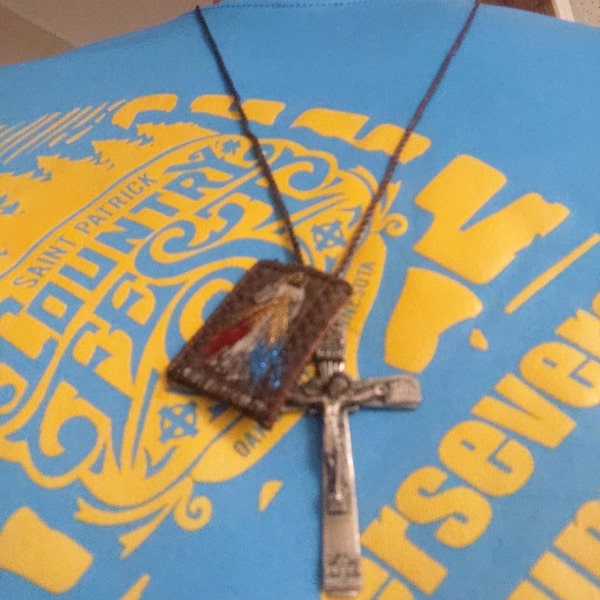 Catholic Scapular (brown/blue Scapular Necklace Religious Gift Catholic ...