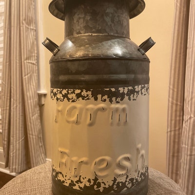 Incredible Antique Milk Can Round Table Reclaimed Wood Rustic - Etsy