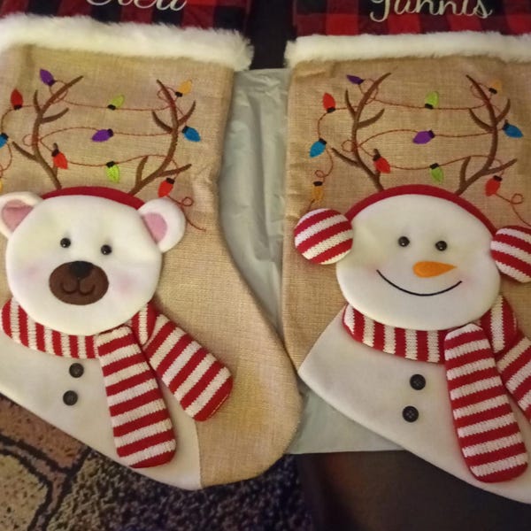 Personalized Christmas Stockings,name Embroidered Christmas Stockings ...