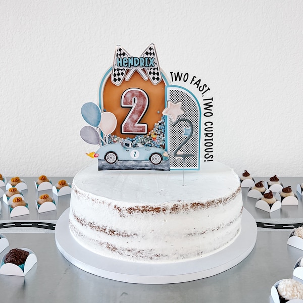 Two Fast Cake Topper | Two Fast Birthday | Two Fast Birthday Decoration ...