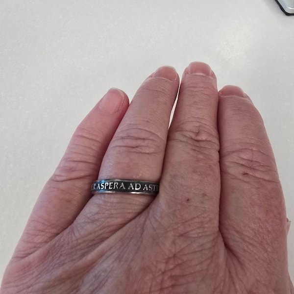 Womens per Aspera Ad Astra Ring - Through Hardships to the Stars ...