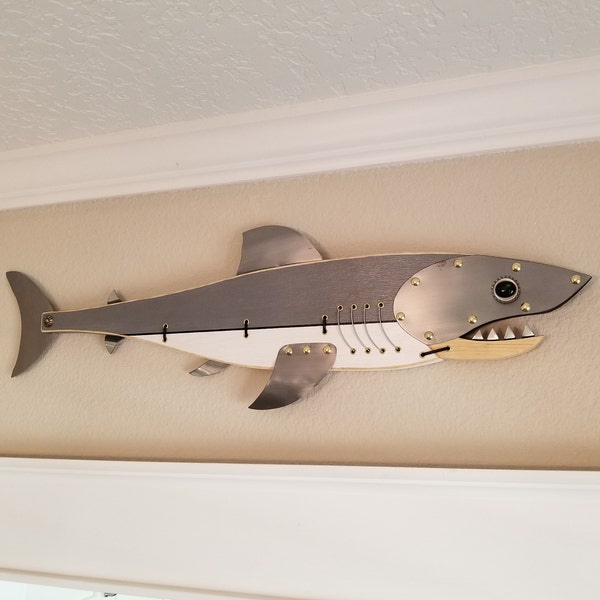 Fish Sculpture W 16 in X H 10 in Fish Decor Beach House Decor Wood Fish ...