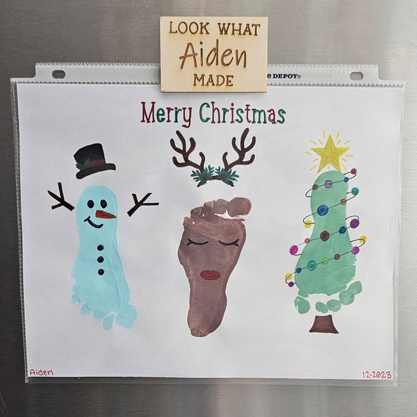 Printable Christmas Footprint Art, Reindeer Snowman Christmas Tree ...