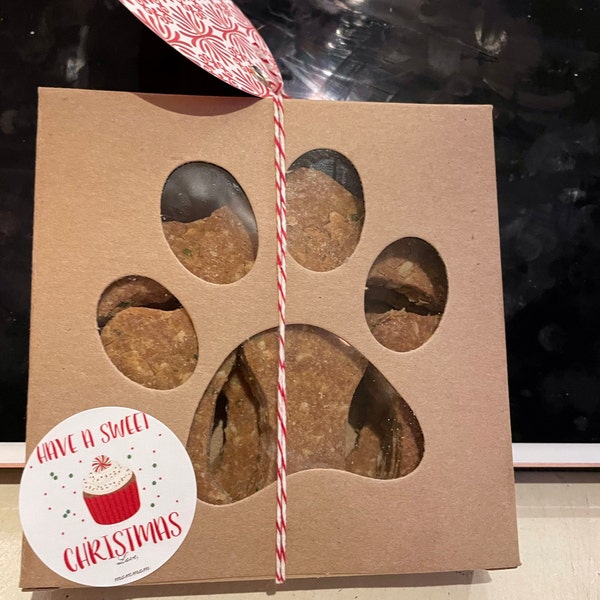 Kraft Paw Print Windowed Dog Treat Boxes (2 Boxes) - Etsy