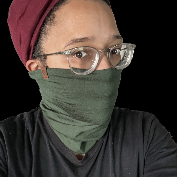 100% Merino Wool Neck Gaiter for Men & Women Organic Large Ski Mask ...