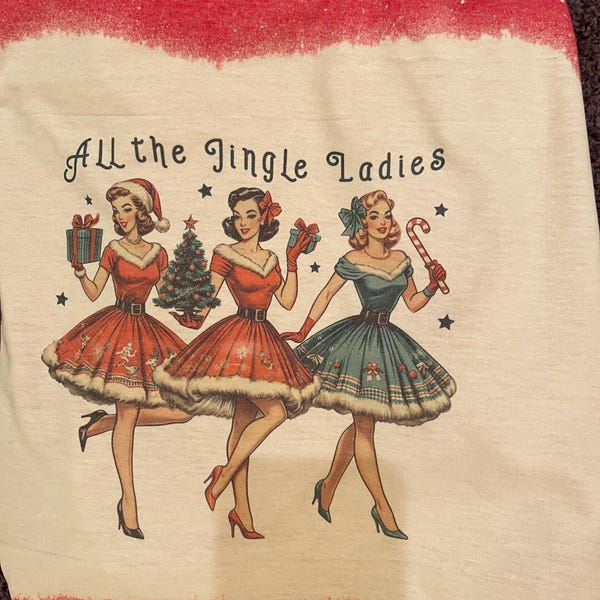 All the Jingle Ladies Png, Digital Design Download, Vintage Holiday ...