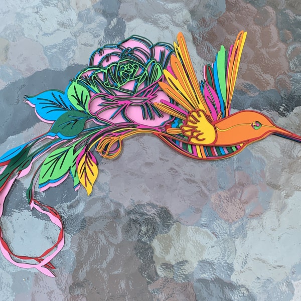 Multilayer Hummingbird Laser Cut 3D File SVG Mothers Day Multilayer ...