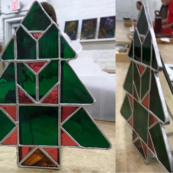 DIGITAL DOWNLOAD Pattern | Quilt Star Evergreen Tree Stained Glass ...