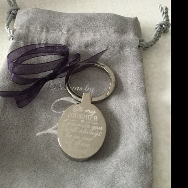 Engraved Daughter Oval Keyring, to My Daughter From Mum, Stainless ...