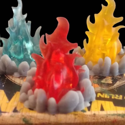 WILD FIRE Orange Translucent Resin Fire Miniature Diorama - Etsy