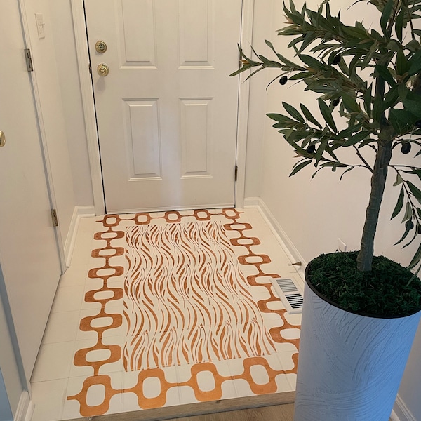 IPANEMA Tile Pattern Stencil: Reusable Floor, Wall & Furniture Painting ...