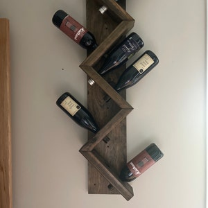 Zig Zag Wine Rack the Ziggy Zag Z Geometric Wall Mounted - Etsy