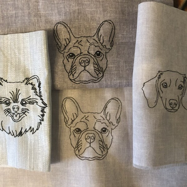 74 Dog Faces Machine Embroidery Designs, 1.5in - 8in, Back Stitch ...