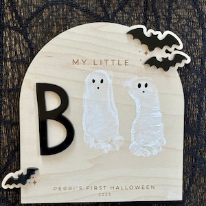 DIY Halloween Footprint Art Babys First Halloween Keepsake Gift for Mom ...