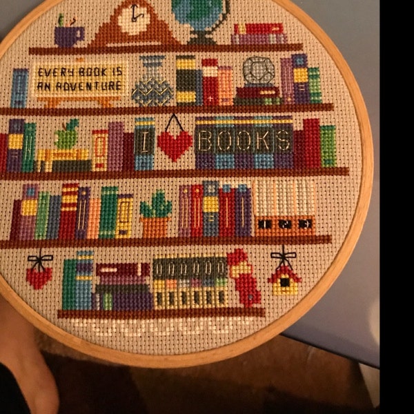 Book Lover's Shelf Bookshelf Cross Stitch Pattern PDF | Cute Room Cross ...