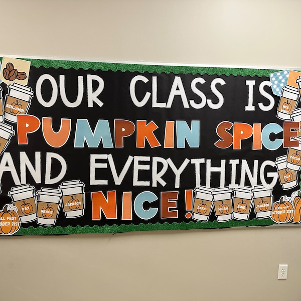 Pumpkin Spice Bulletin Board | Pumpkin Latte Bulletin Board | Digital ...