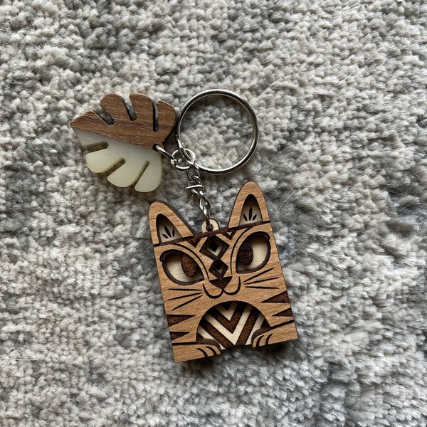 Tiki Kitty Keychain - Etsy