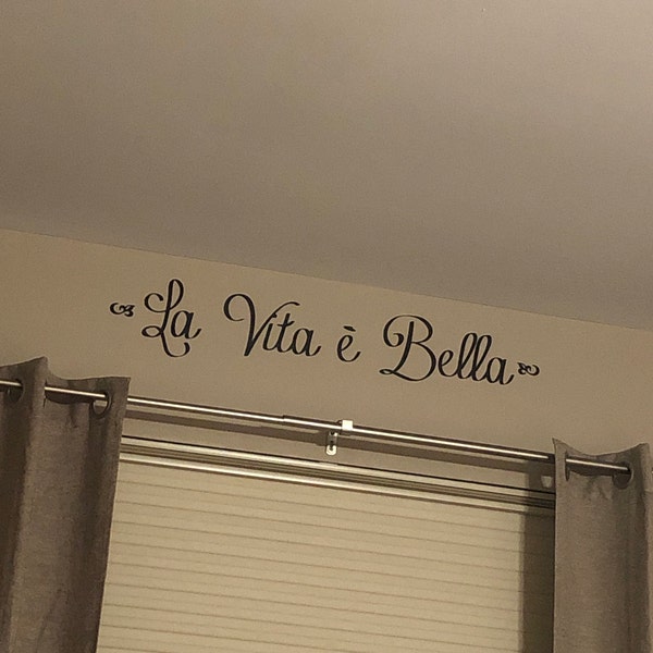 La Vita E Bella (life is Beautiful) Vinyl Lettering Wall Decal Sticker ...