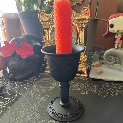 6 Wooden Tabletop Altar With Gold Celtic Pentacle Small Offering Table ...