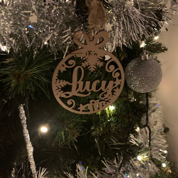 Custom Christmas Baubles With Name, CHRISTMAS Gift Tags, Wood Snowflake ...